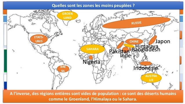 La Répartition De La Population Mondiale Et Ses Dynamiques 6ème